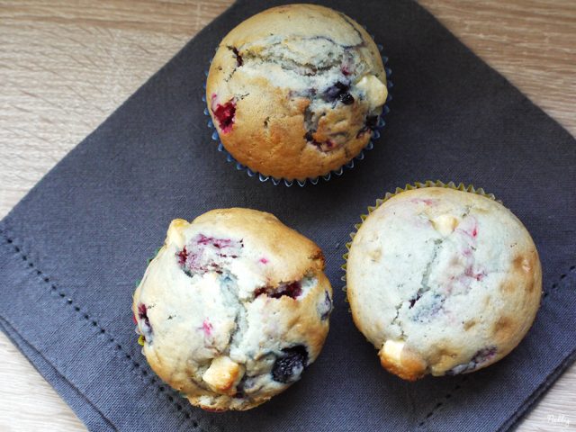 Muffins fruits rouges et chocolat blanc - Cuisine téméraire